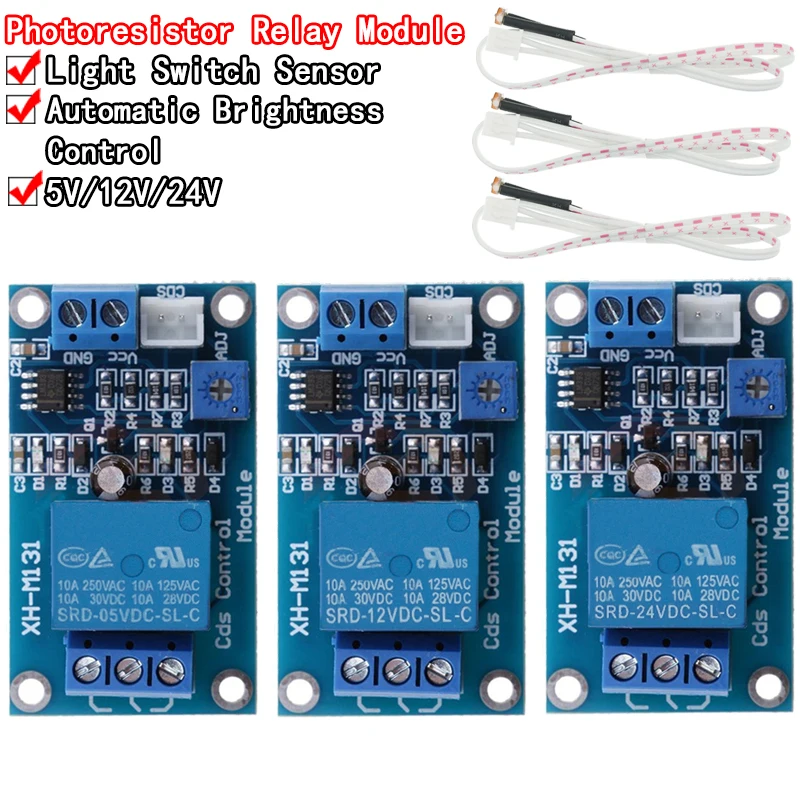 XH-M131-DC-5V-12V-24V-10A-Light-Control-Switch-Photoresistor-Relay ...