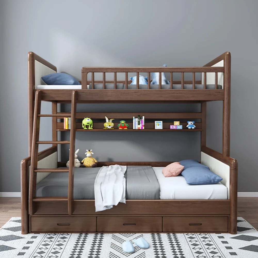 Solid-Wood-Walnut-Multi-Functional-Combination-of-Upper-and-Lower-Bunk ...