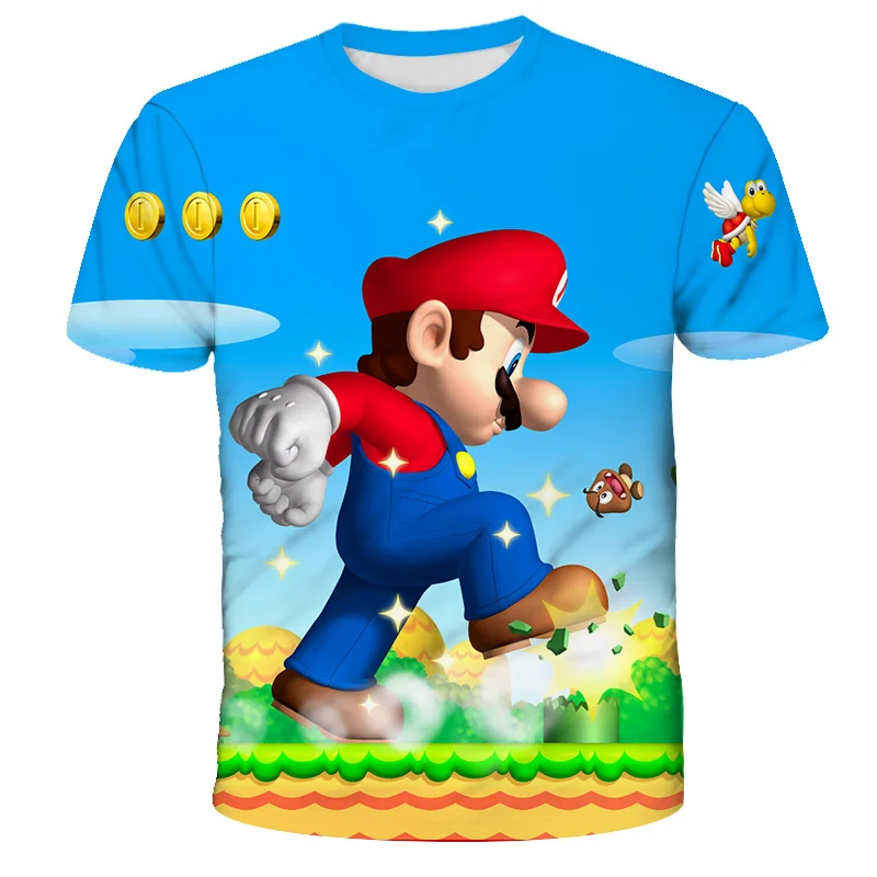 Camiseta de Super Mario Bros para niño, ropa de dibujos animados ...