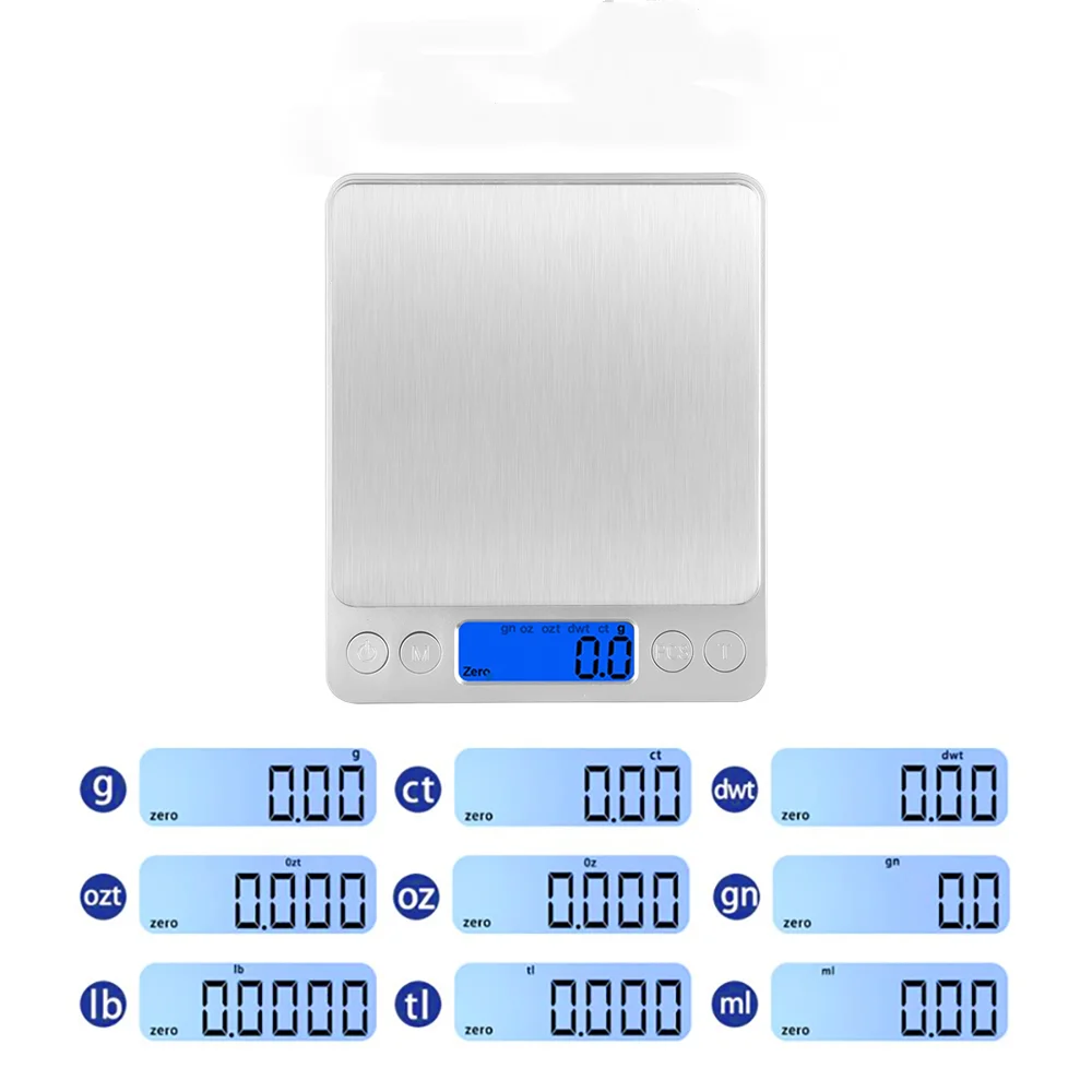 5000g/500g Portable Electronic Digital Kitchen Scale High Precision LCD ...