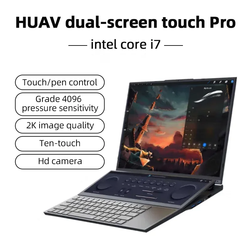 HUAV-Dual-Screen-Gaming-Laptops-16-Inch-LCD-Screen-14-Inch-Touch-Screen ...