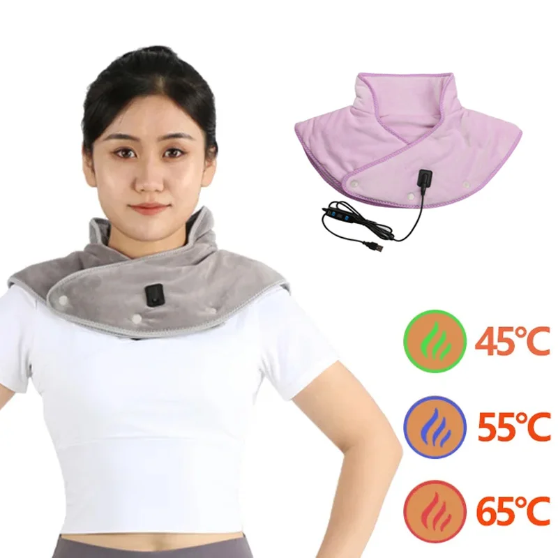 Electric-Heating-Shoulder-USB-Neck-Pad-Pain-Relief-Massager-Brace-Wrap ...