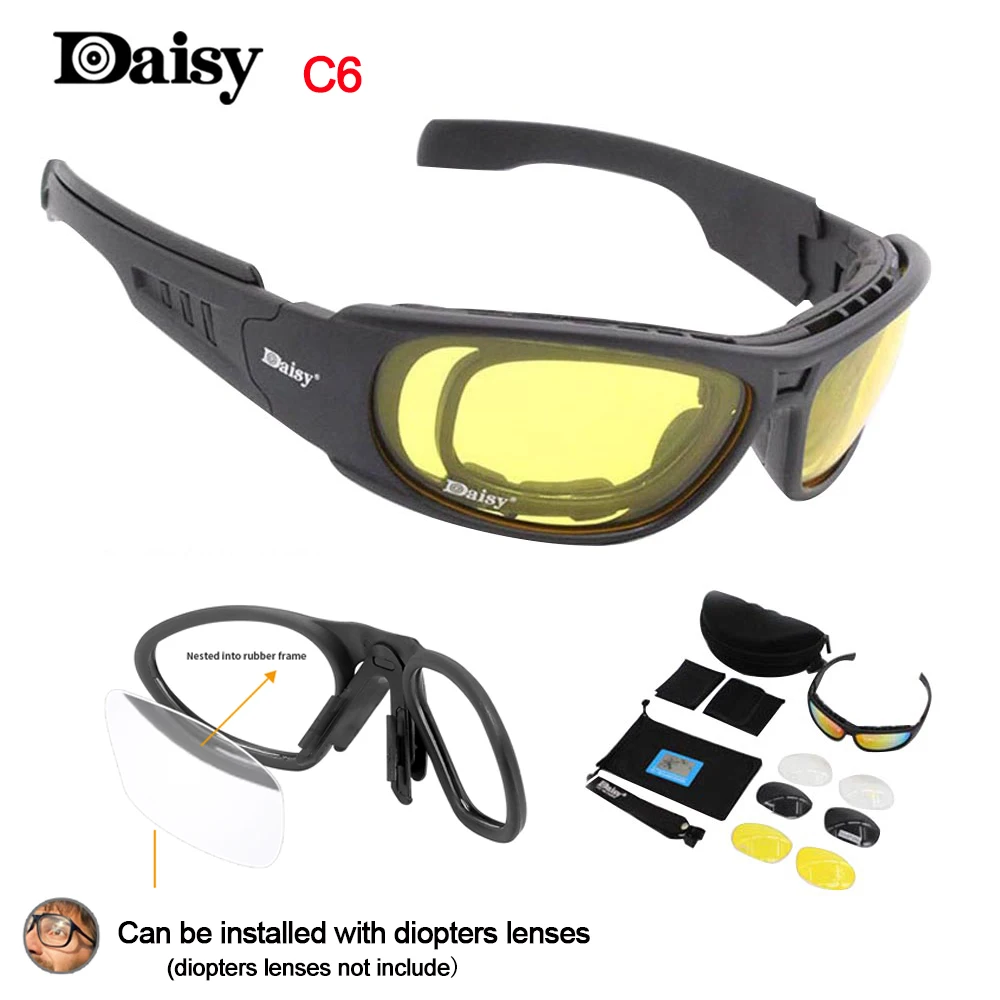Daisy C6 Polarized Glasses CS Army Tactical Motorcycle Hunting Shooting ...