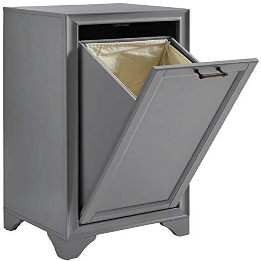 Vintage-Gray-Linen-Hamper-with-Cottage-Style-Doors-Antique-Bronze ...