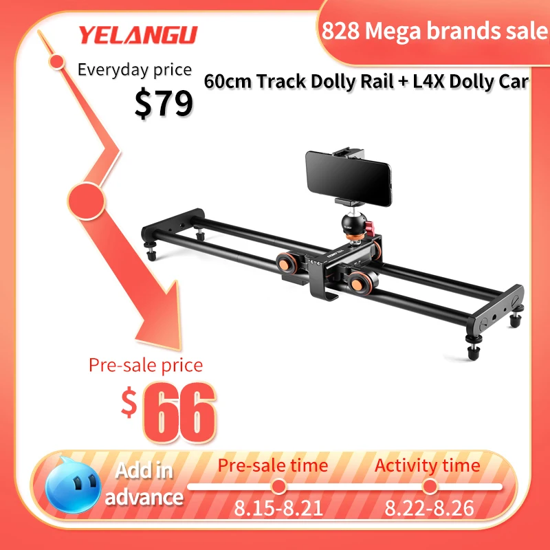 Yelangu 60cm Camera Video Track Dolly Rail + L4x Motorized Electric ...