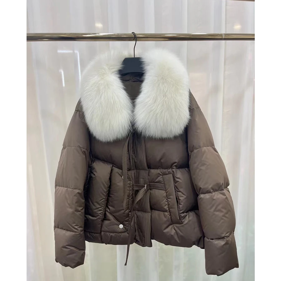 Women's Winter Fur Real Goose Feather Coat Women Winter Coat Fashion ...