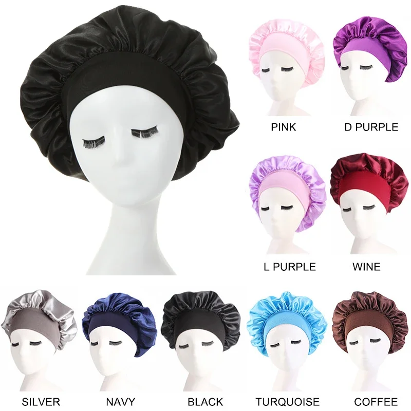 Women-Night-Sleep-Hair-Caps-Silky-Bonnet-Satin-Double-Layer-Adjust-Head ...