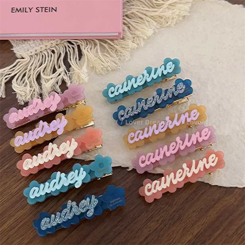 Sweet-Lovely-Chic-Letter-Long-Thin-BB-Hair-Clips-Women-Girls-Cute-Jelly ...