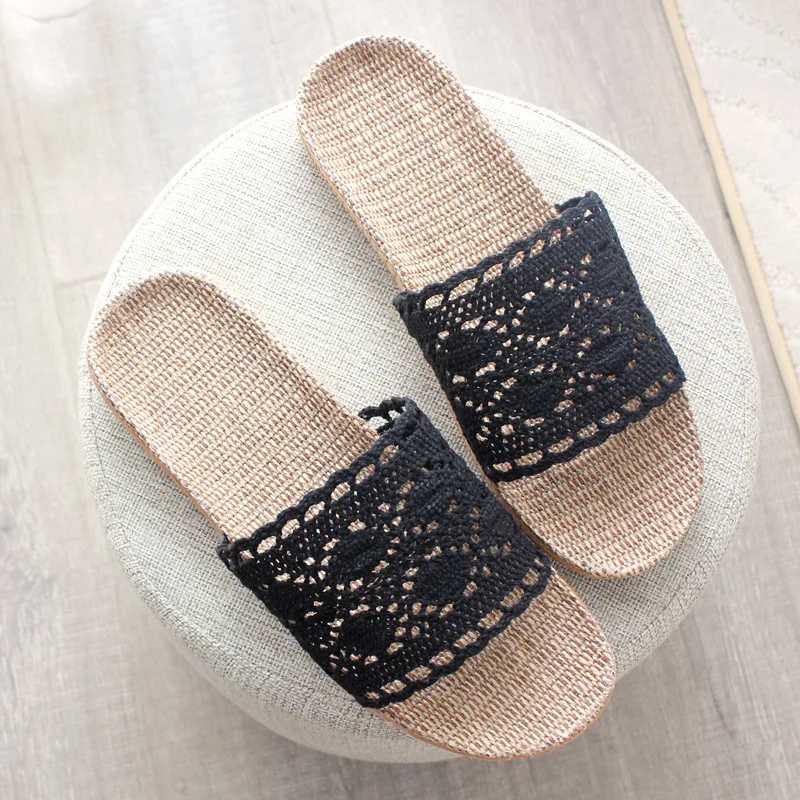 2025 Women's Clip Flip Flops Linen Ladies Floral Print Tongs Femme Bow ...