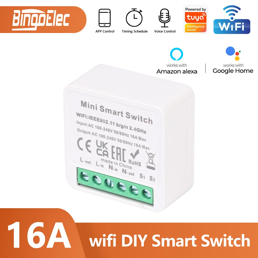 2-Way-Wifi-Smart-Switch-16A-DIY-Mini-Wireless-Smart-Light-Switches-Home ...