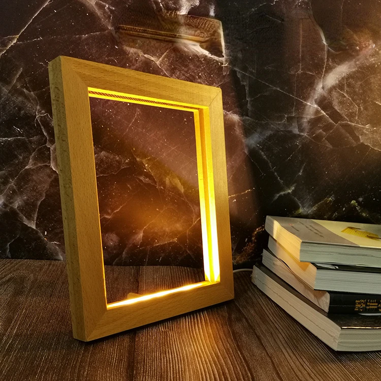 Solid-Wood-Photo-Frame-Picture-Frame-Creative-3D-Night-Light-Wooden-LED ...