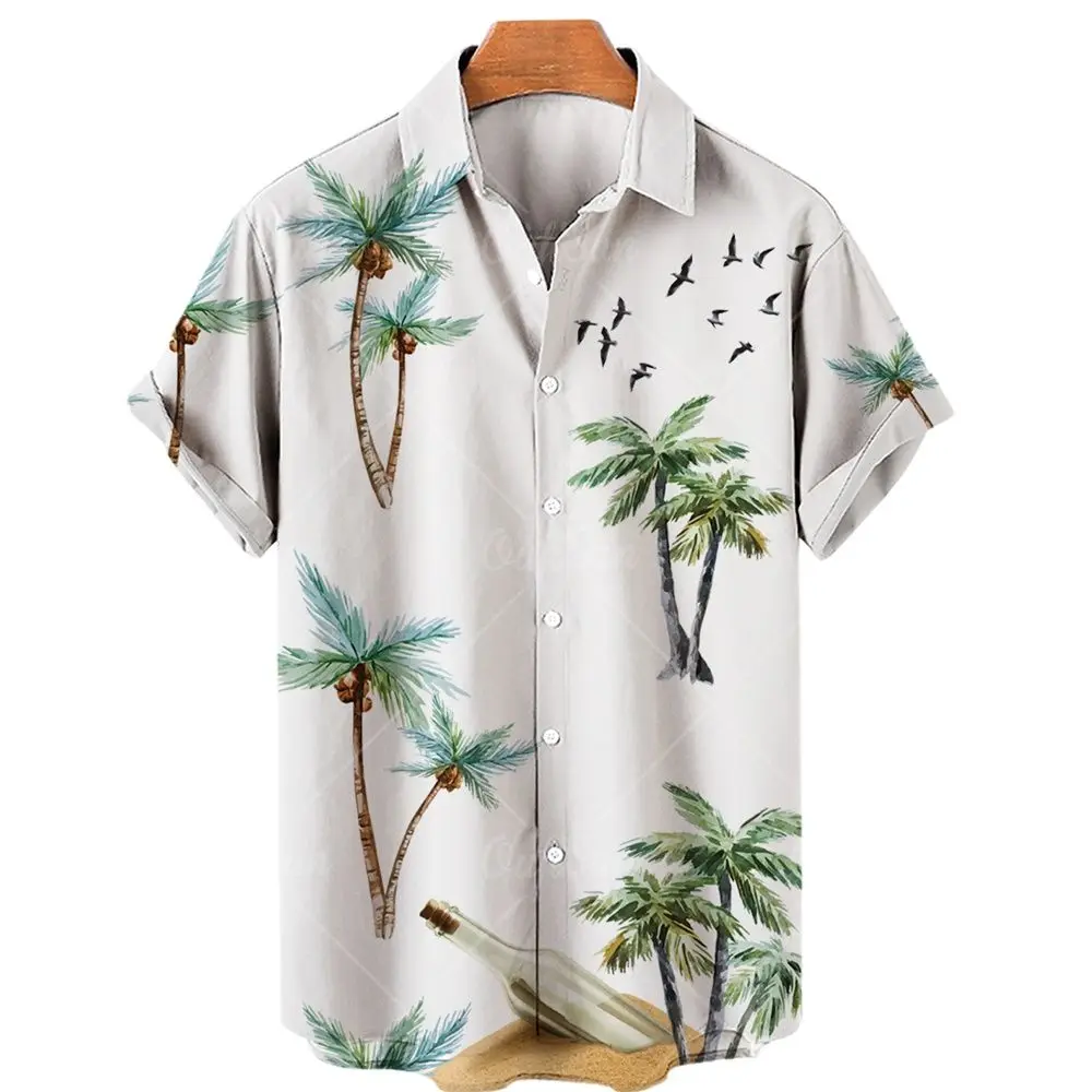 Camisas con estampado 3d de coco Hawaiano para hombre, camisas de manga ...