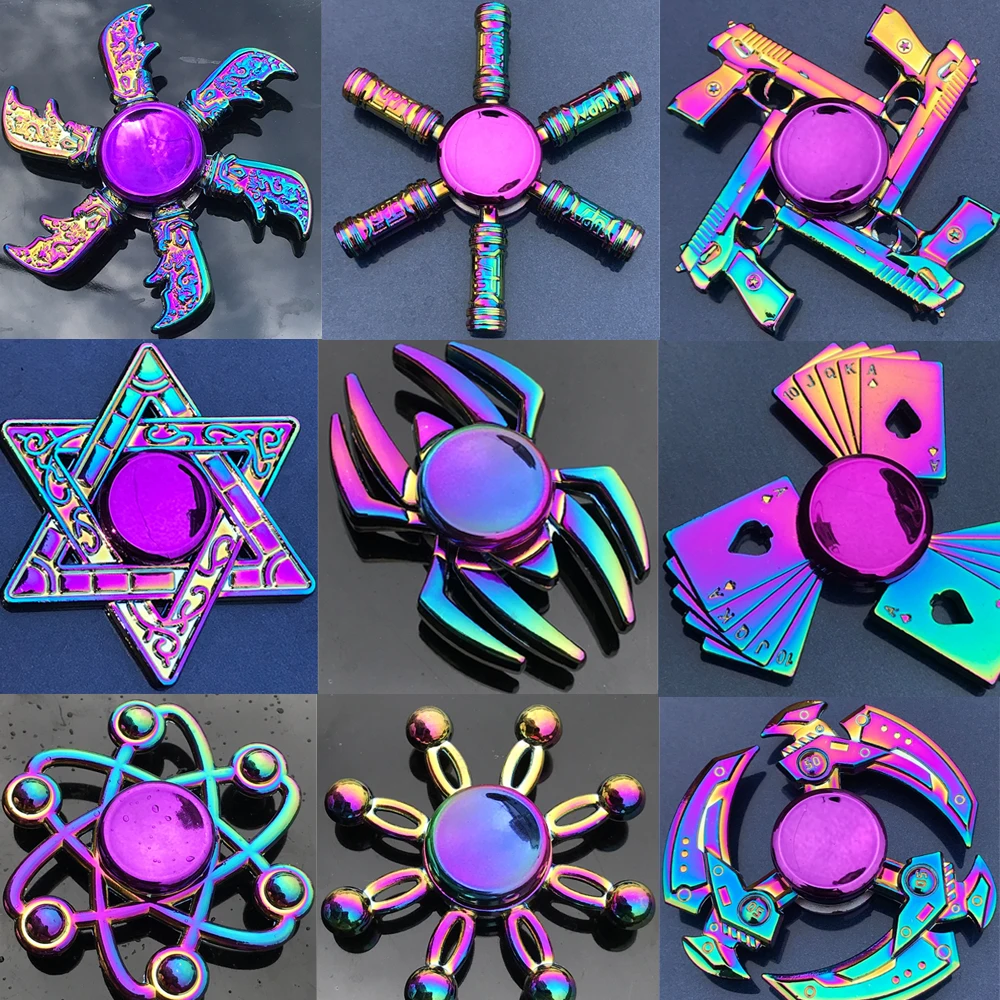 Metal Fidget Spinner Fidget Brinquedos para crianças adultas Colorido ...