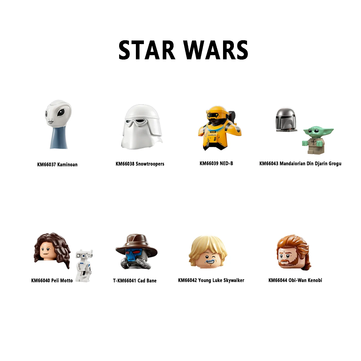 KM66037 Kaminoan Bounty Hunter Cad Bane Building Din Djarin Grogu ...