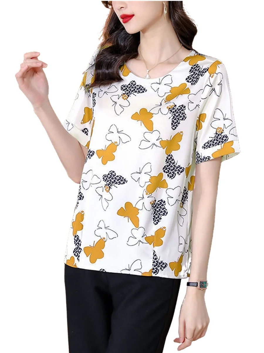 4XL Women Spring Summer Blouses Shirts Lady Fashion Casual Short Sleeve ...
