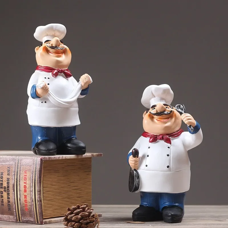 Multiple-Styles-Resin-Chef-Statue-Cartoon-Restaurant-Chef-Figurine-Cook ...