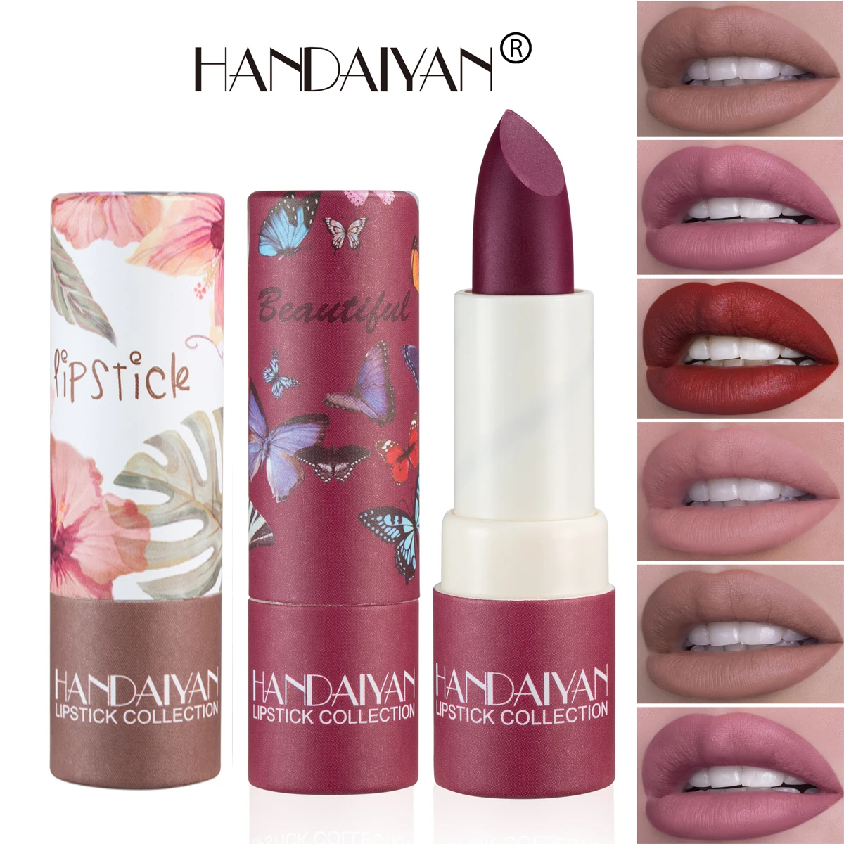 HANDAIYAN Matte ลิปสติก Non Stick Cup กำมะหยี่ Nude Lip Gloss ...