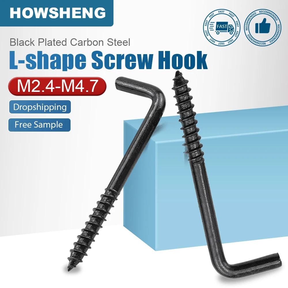 HOWSHENG-5-40pcs-L-Shaped-Hook-Screw-Net-Wire-Ceiling-Screws-M2-4-M2-5 ...