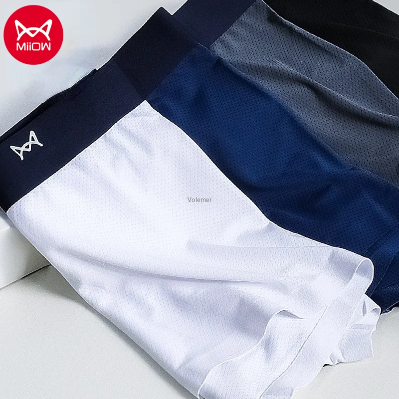 MiiOW 1pcs Men's Seamless Mesh Boxers Shorts Graphene Antibacterial ...