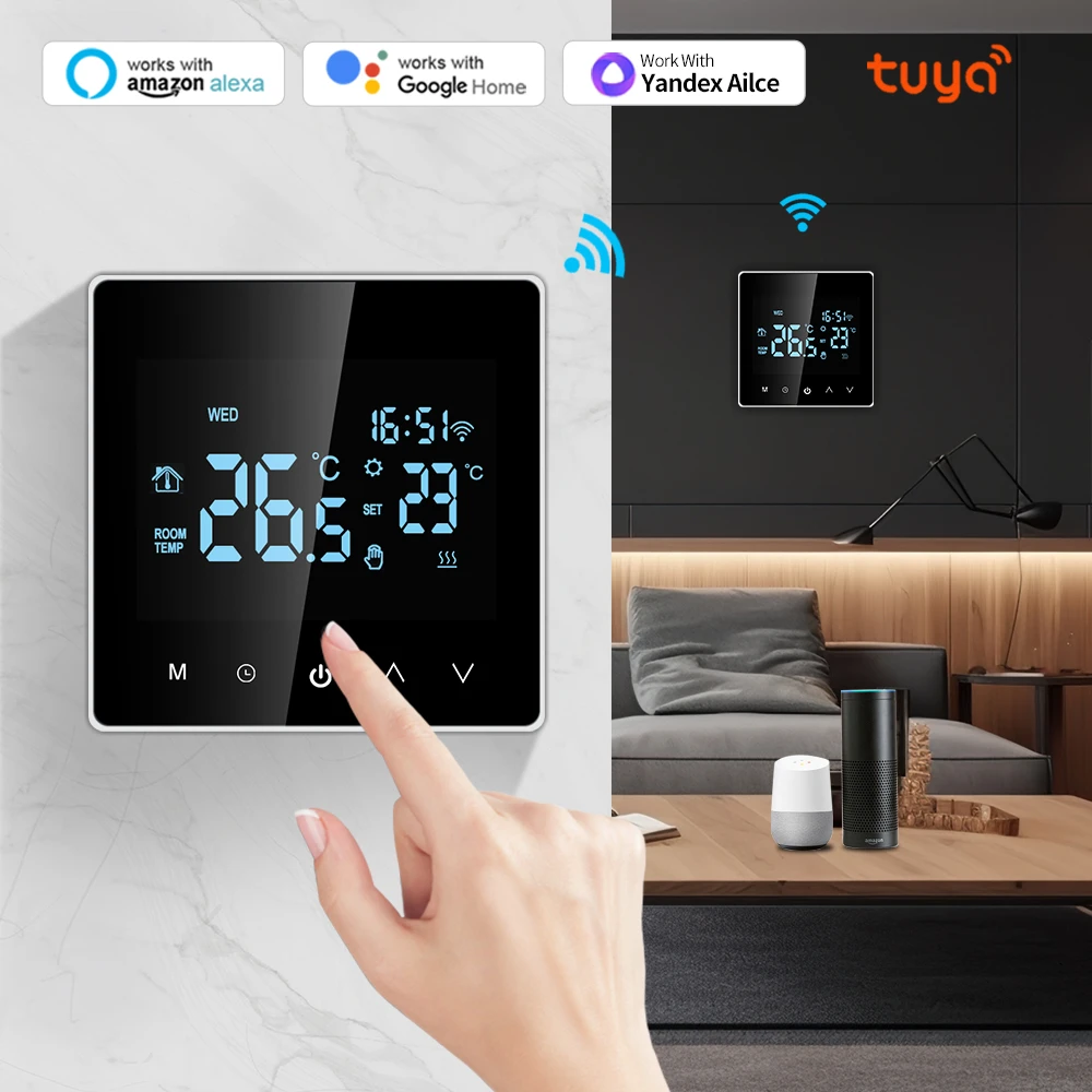 Tuya Wifi Intelligens Termosztát Lcd Érintés Hőmérséklet -Szabályozás ...