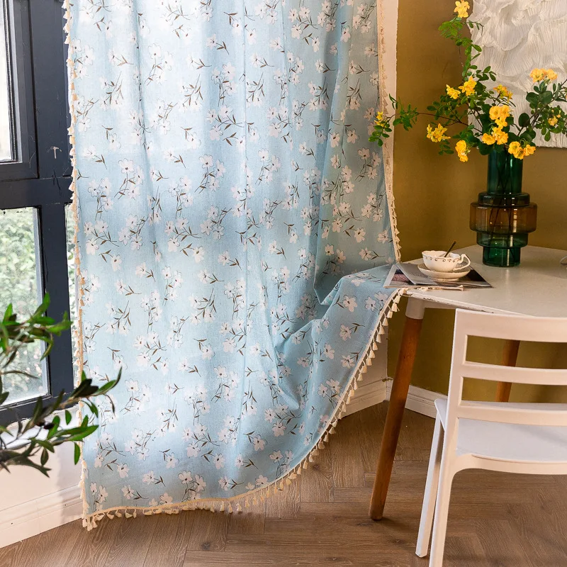 Light Blue Patterned Curtains