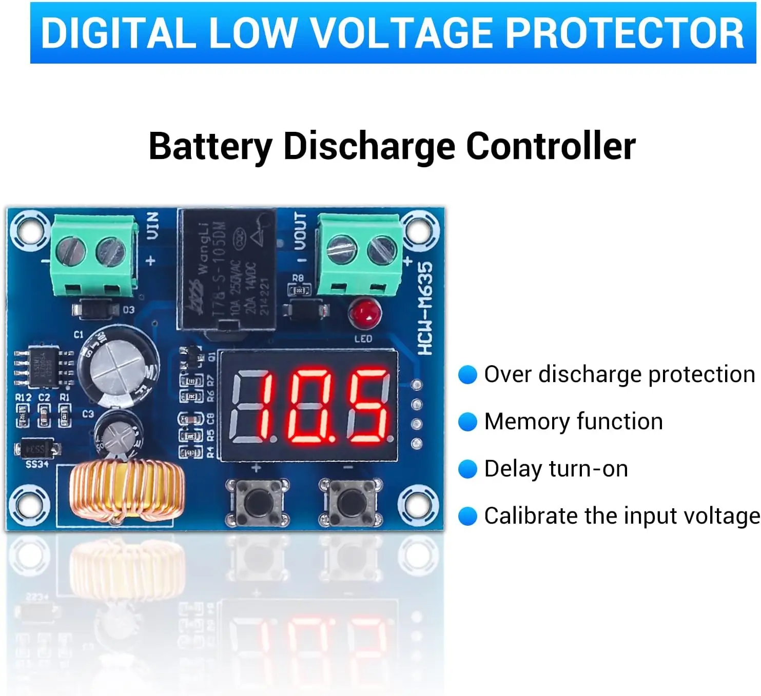 2PCS Low Voltage Protector Disconnect Switch Cut Off 12V Over-Discharge ...