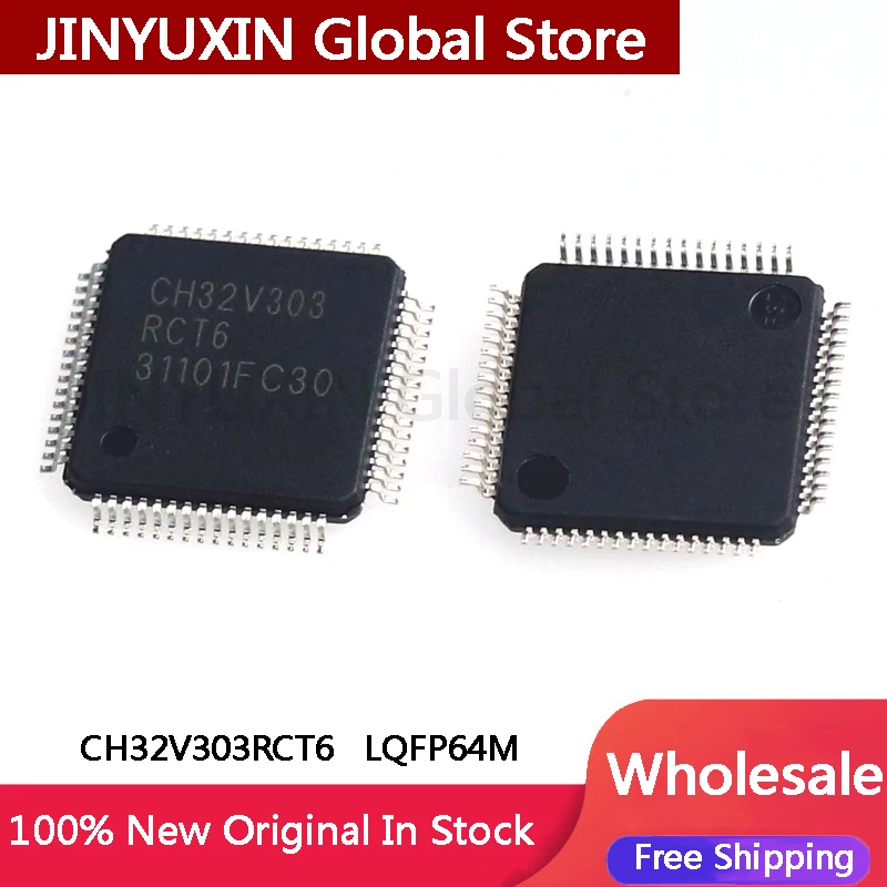 1-100Pcs-New-CH32V303RCT6-CH32V303-CH32V-LQFP-64M-Microcontroller-IC ...