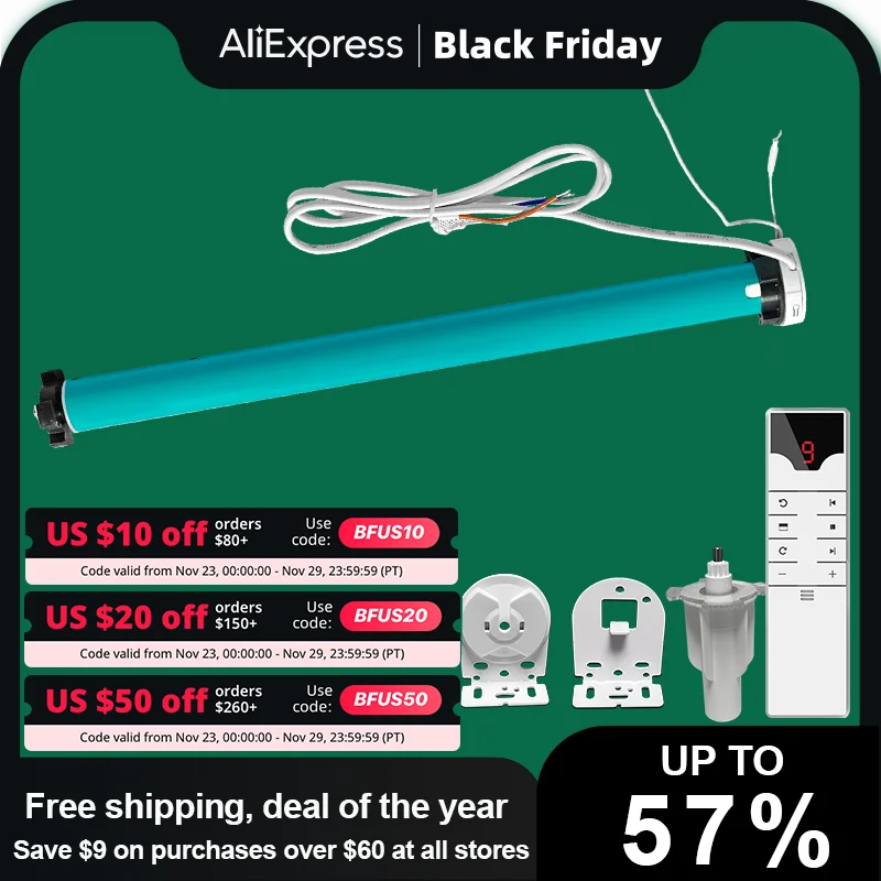 Tuya Smart Tubular Curtain Motor for French Window WiFi Or ZigBee ...