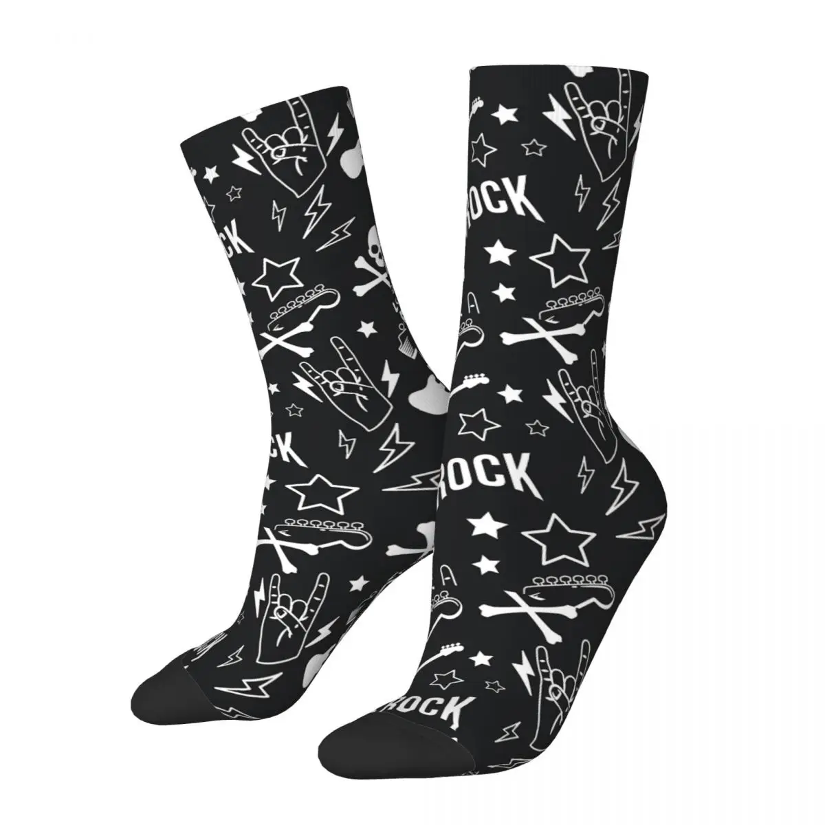 Hip-Hop-Retro-Rocker-Rock-Music-Pattern-Crazy-Men-s-Socks-Heavy-Metal ...