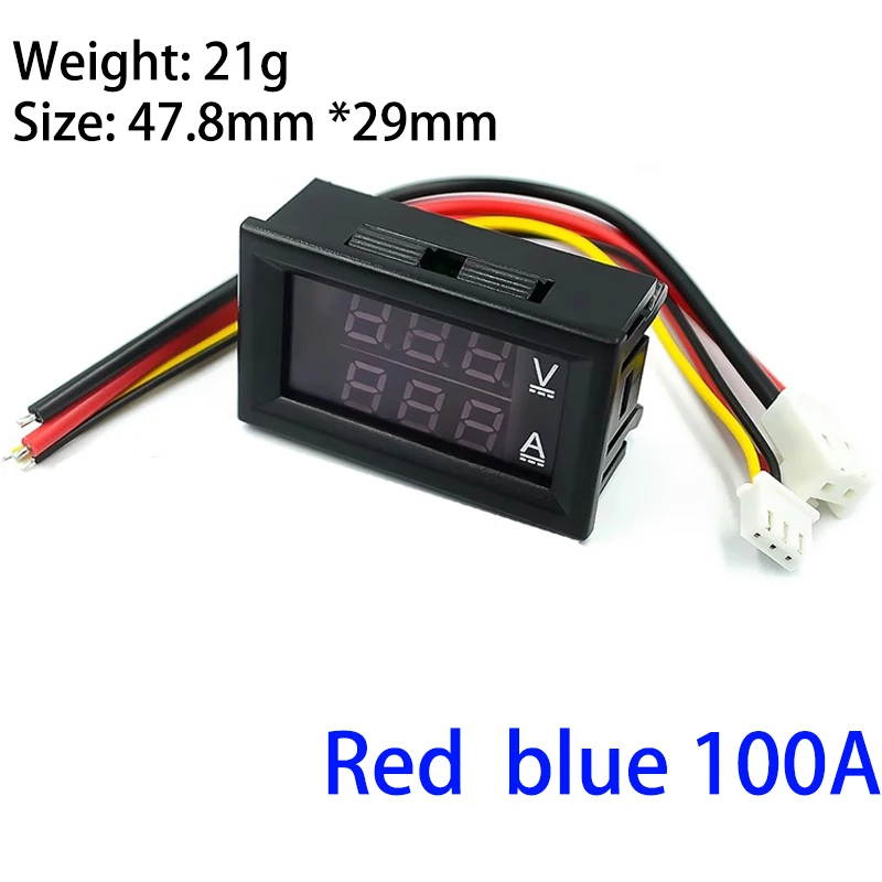 DC 100V 1A 10A 50A 100A Mini 0.28inch LED DC Digital Voltmeter Ammeter ...