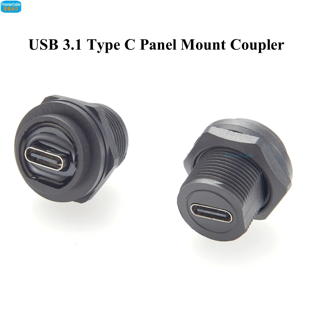 IP67 USB 3.1 Type C Panel Mount Coupler USB C Pass Through Waterproof ...