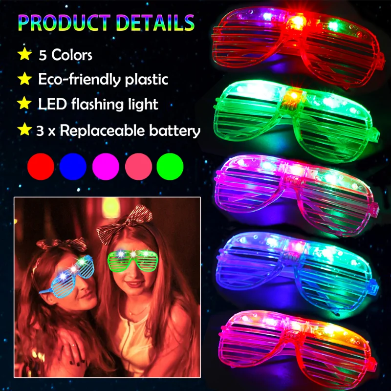 1Pcs-Light-Up-LED-Glasses-5-Colors-Glow-Glasses-Glow-in-The-Dark-Party ...