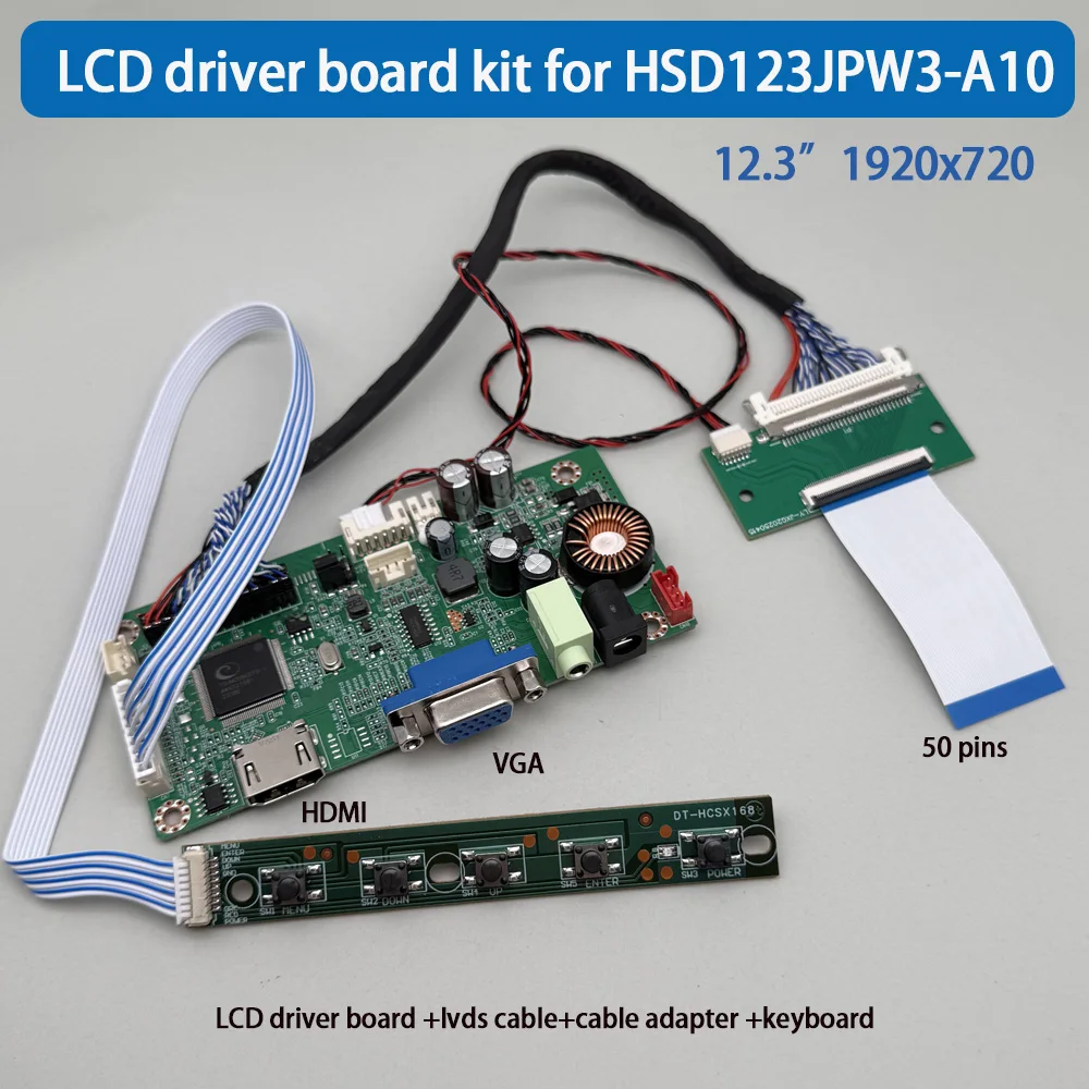 LCD driver board kit for HSD123JPW3-A10 12.3inch screen 1920x720 Car ...