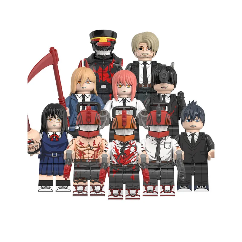 Cartoon Building Blocks Chain Anime Chainsaw Man 2Moc Bochita Electric ...