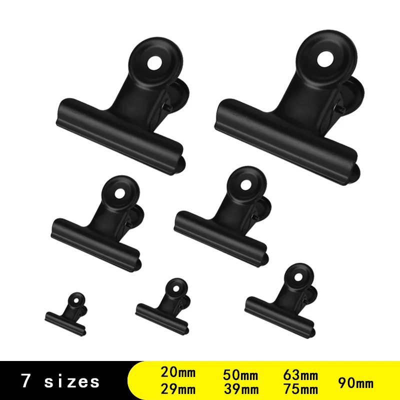 5PCS-Metal-Paper-Clip-20-29-39-50-63-75-90mm-Foldback-Metal-Binder ...