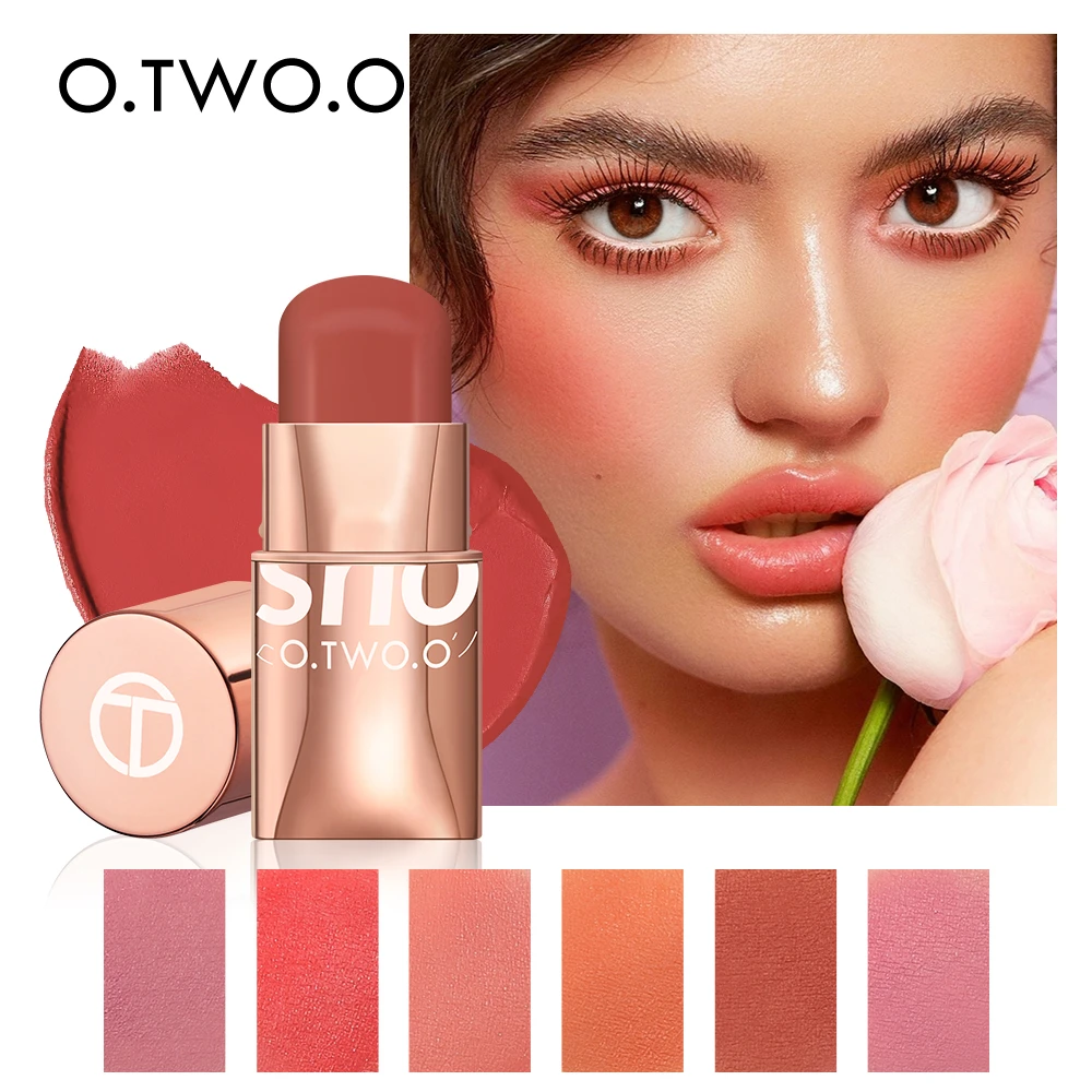 O.two.o Blush Stick Cream Blusher 6 Colors Blendable Waterproof Long ...