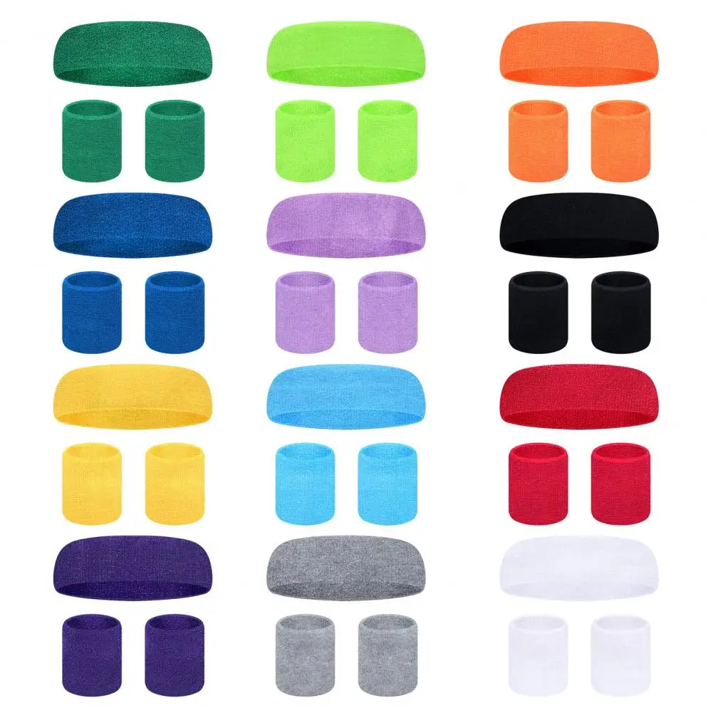 Sweatband-Three-Piece-Set-Sports-Headband-Sports-Wristbands-Tennis ...