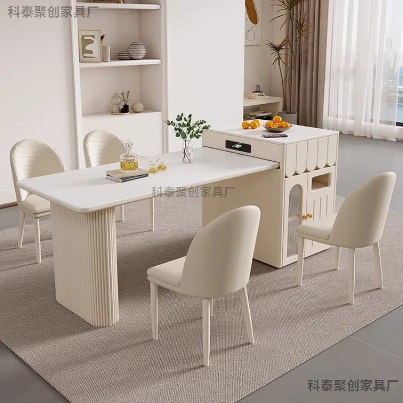 Cream Wind Island Dining Table Integrated Retractable Multi-functional ...