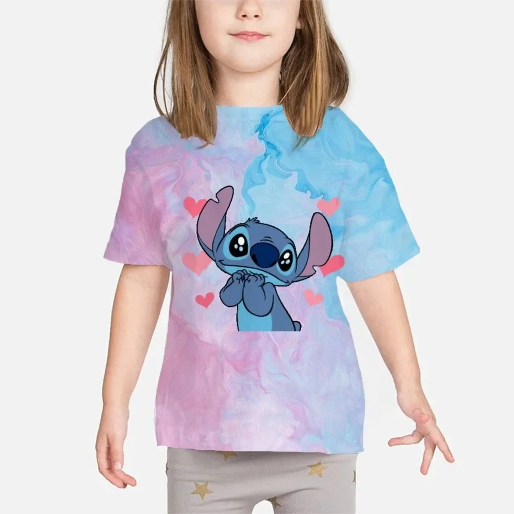 2024-Summer-Kids-Stich-Clothes-Tees-Tops-Boys-Girls-Stitch-T-Shirts ...