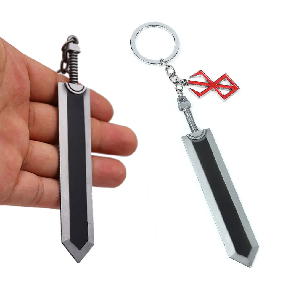 Anime-Berserk-Keychain-For-Men-Metal-Black-Sword-Guts-Pendant-Keyring ...