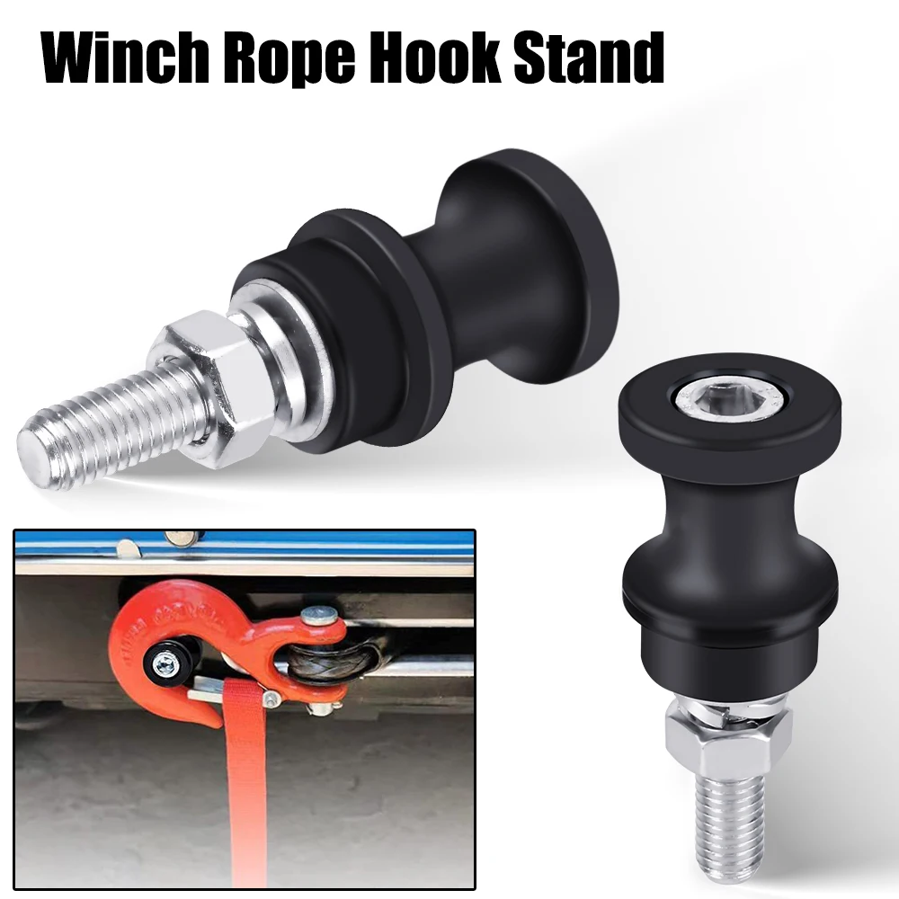 Car-Winch-Rope-Hook-Stand-Steel-Black-Aluminum-Alloy-10-Bolt-Mount-Half ...
