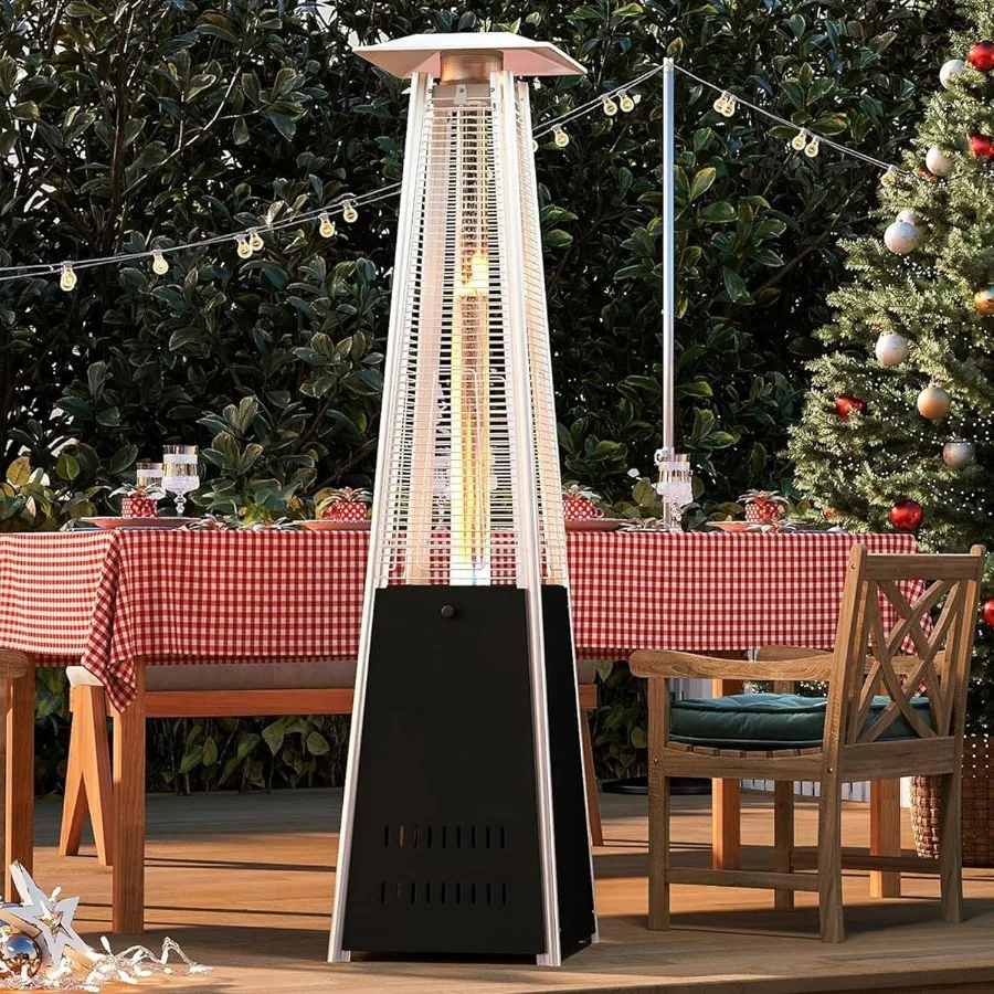 89 Inch LP Propane Tower Patio Heater with Wheels Quartz Glass Tube ...