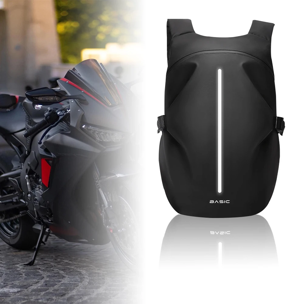 Classic-Universal-Black-reflective-safety-motorcycle-Riding-Backpack ...