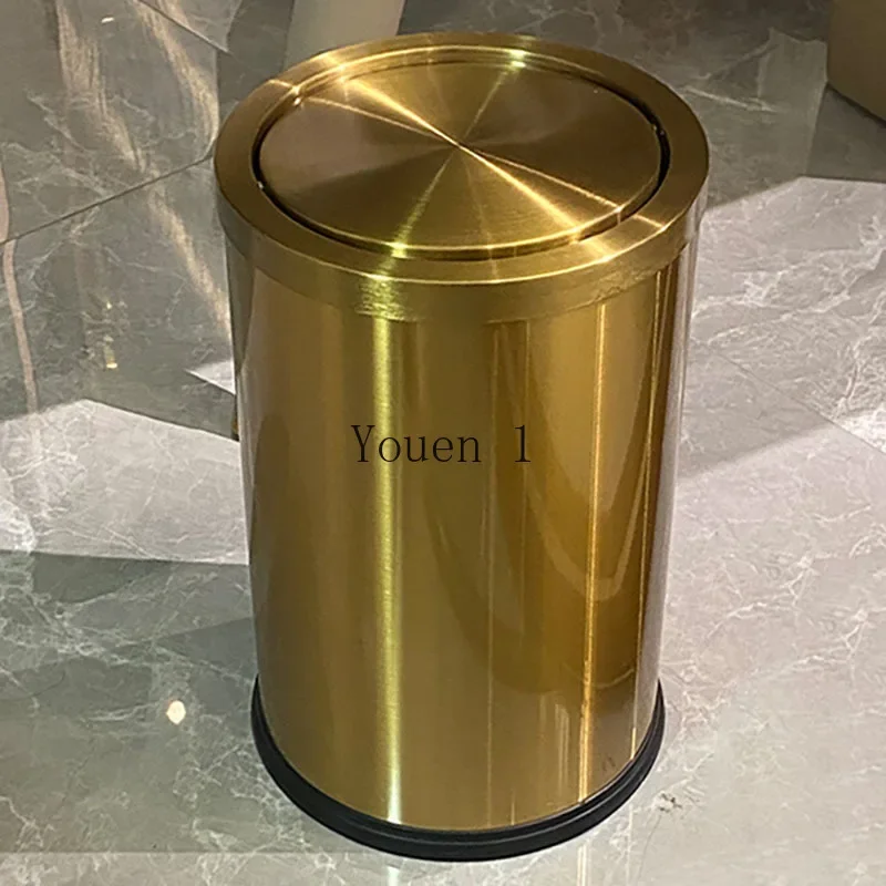 Gold-Luxury-Trash-Can-Stainless-Steel-Camping-Office-Room-Trash-Can ...