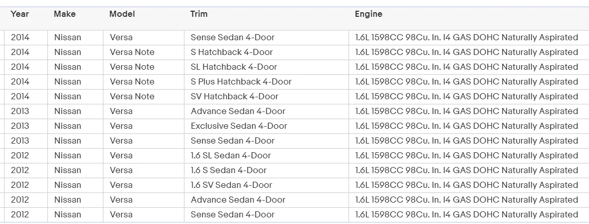 AC Compressor EG892 Fits Nissan Versa Note 1.6L 2014 2015 2016 2017 ...