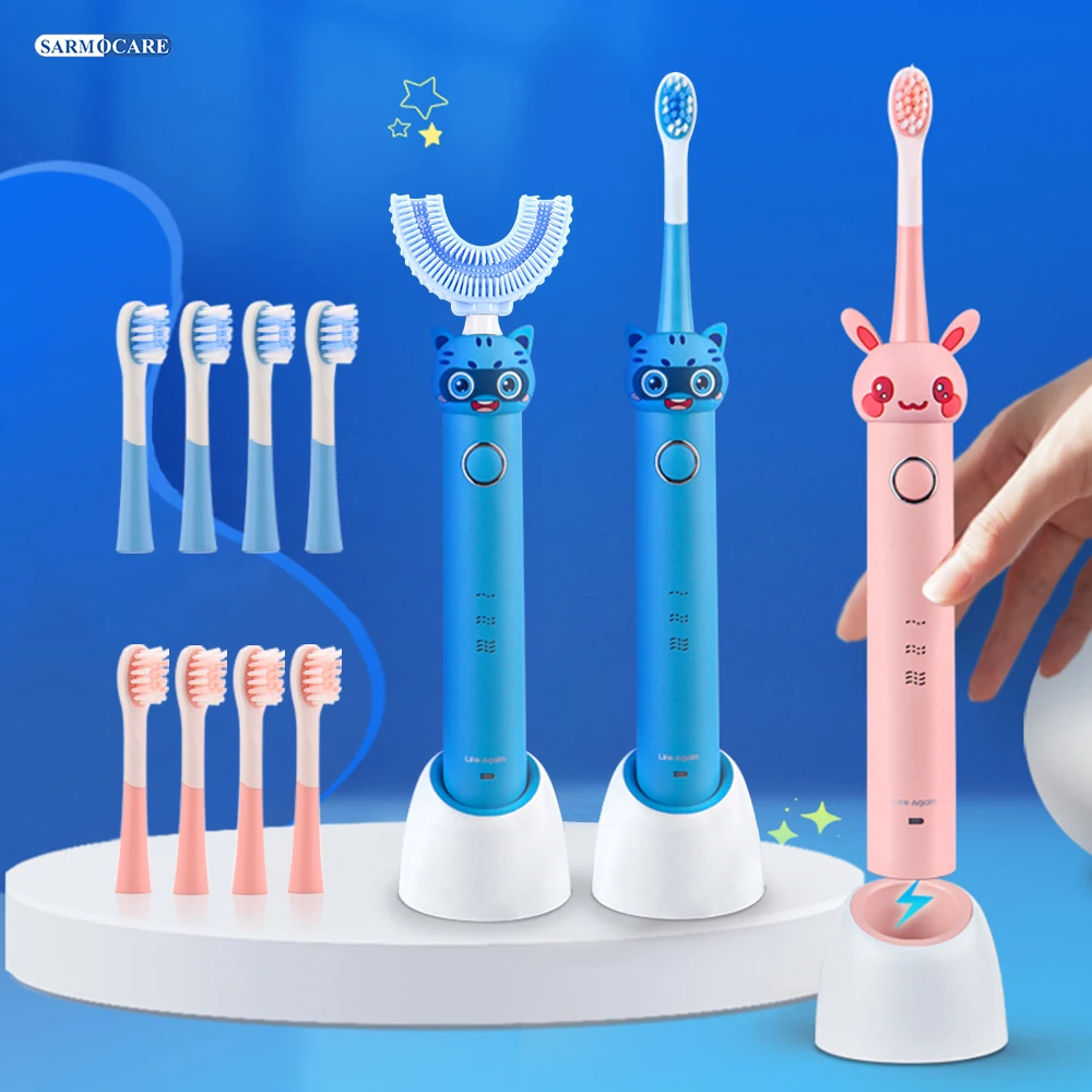 Children Electric Toothbrushes Kids Ultrasonic Tooth Brush With U Shape ...