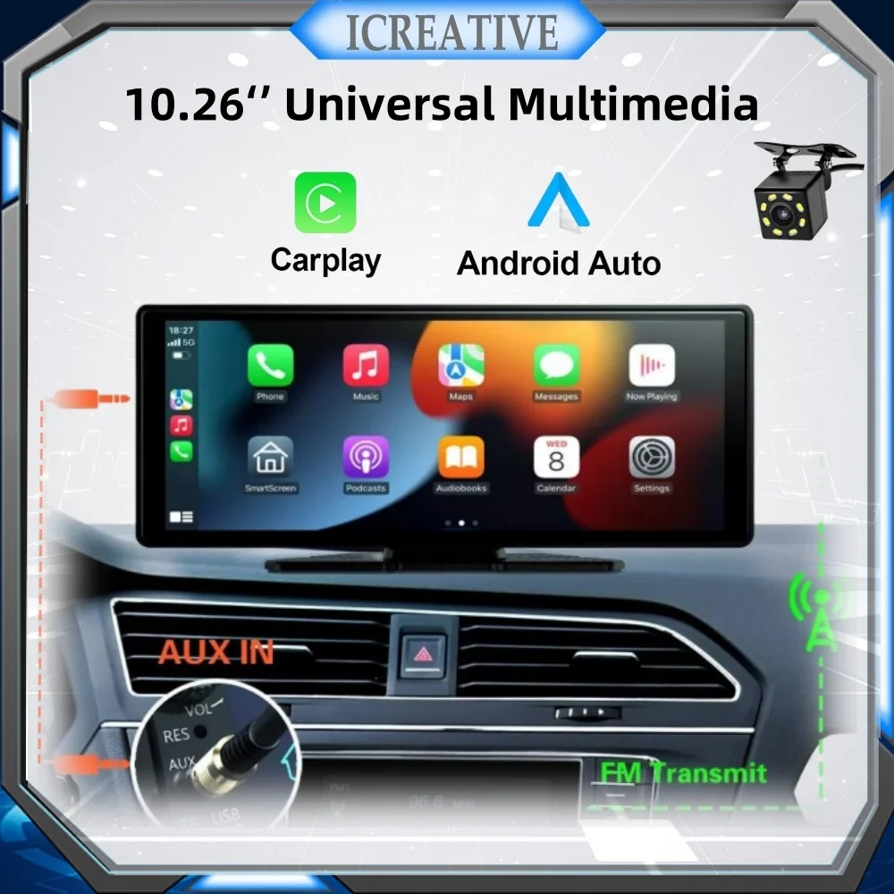 Universal-Car-Radio-Carplay-Wireless-10-26-Inch-Touch-Screen-Multimedia ...
