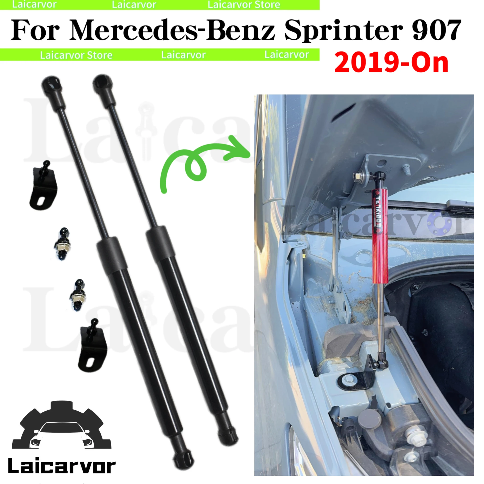 1 Set Gas Struts For 2019-2025 Mercedes-Benz Sprinter 907 910 VS Front ...