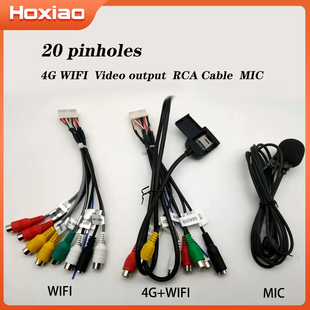 20 Pinholes 4G/WIFI Verstion RCA Cable Radio Adapter Microphone AUX For ...