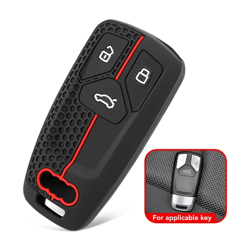 Silicone-Keychain-For-Car-Keys-Case-Holder-Key-Cover-For-Audi-Q5-Q7-TT ...